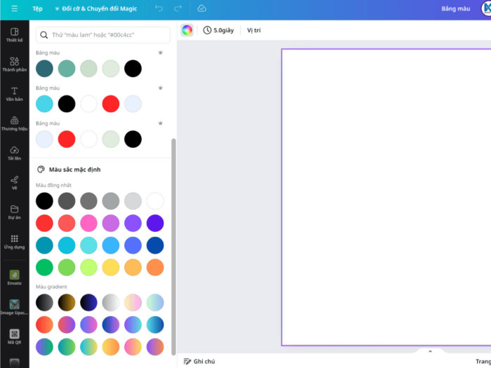 Cách lấy mã màu trên Canva và những bảng màu Canva đẹp